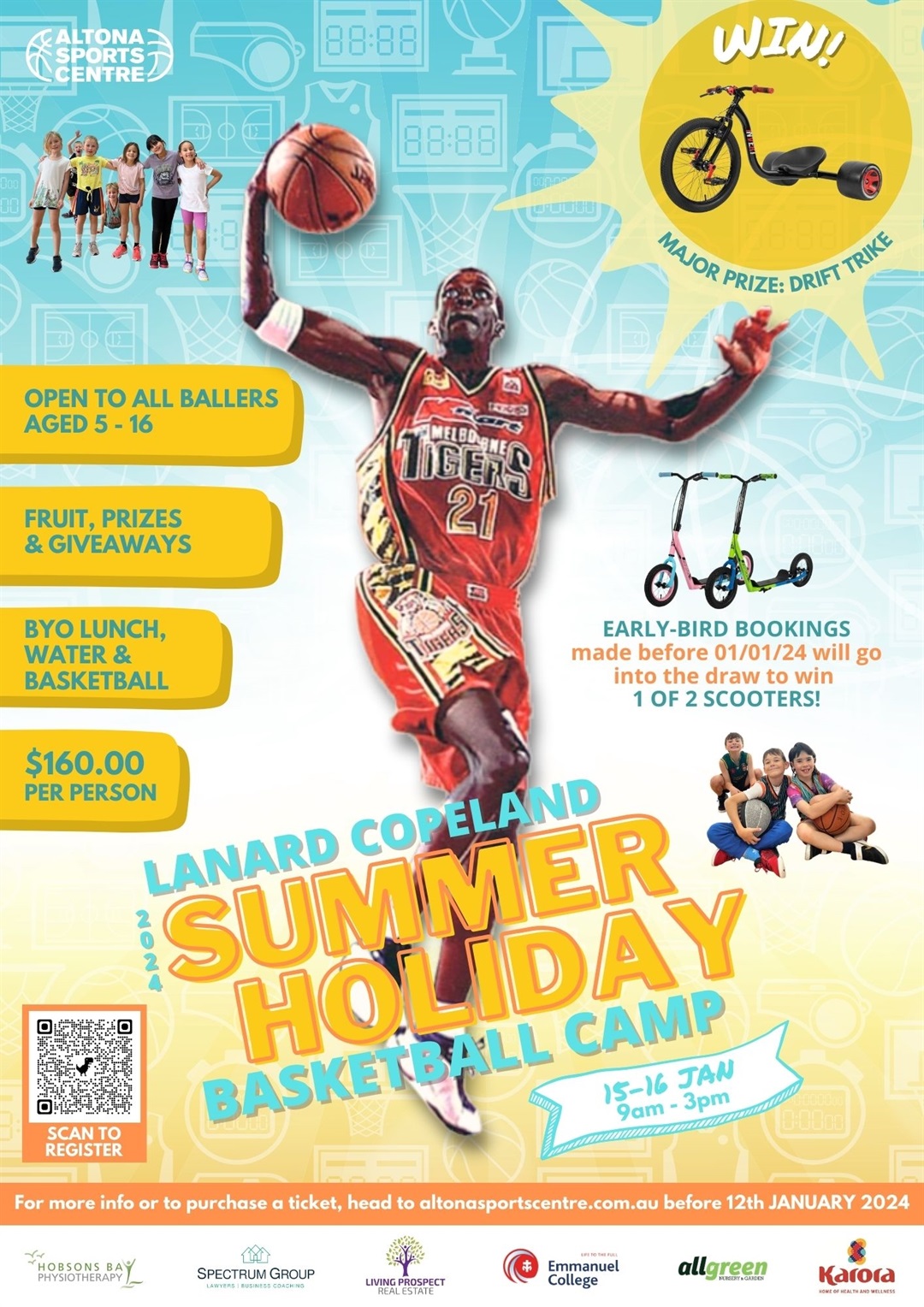 2024 Summer holiday basketball camp with Lanard Copeland Visit Hobsons Bay