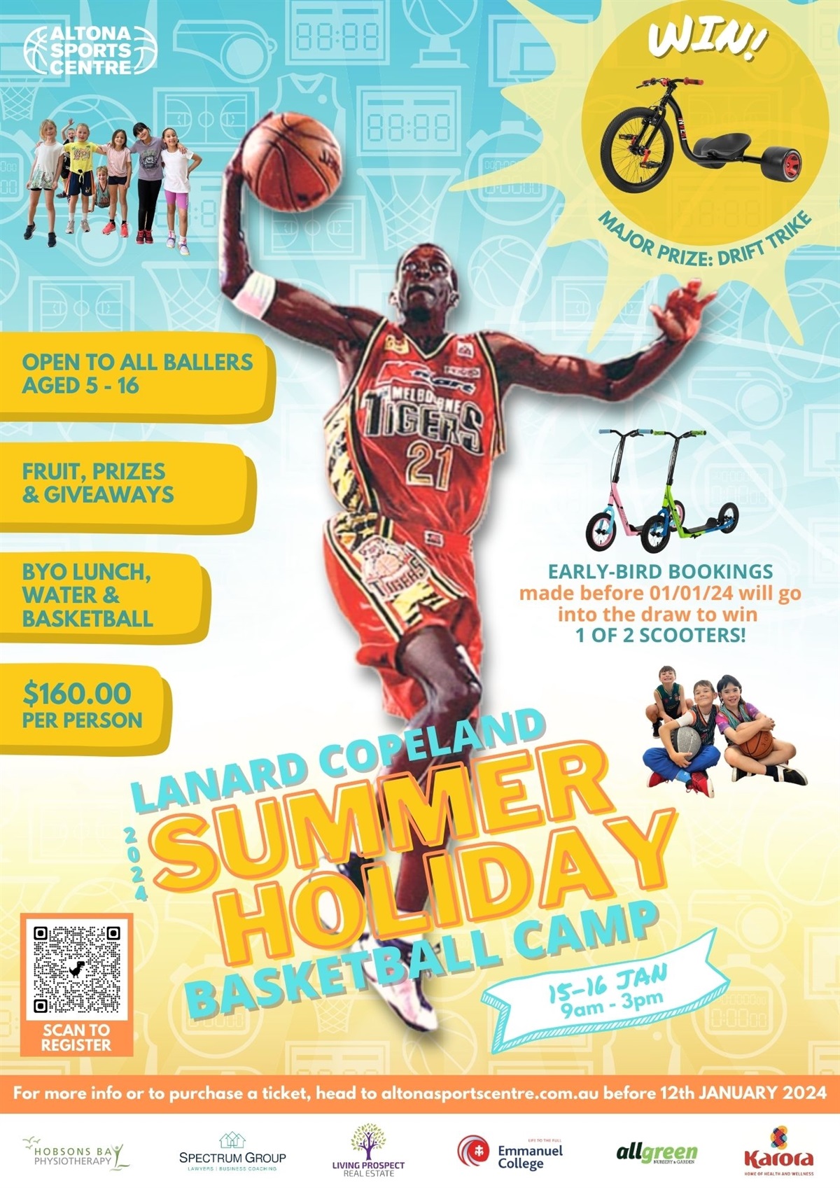 2024 Summer holiday basketball camp with Lanard Copeland Visit Hobsons Bay